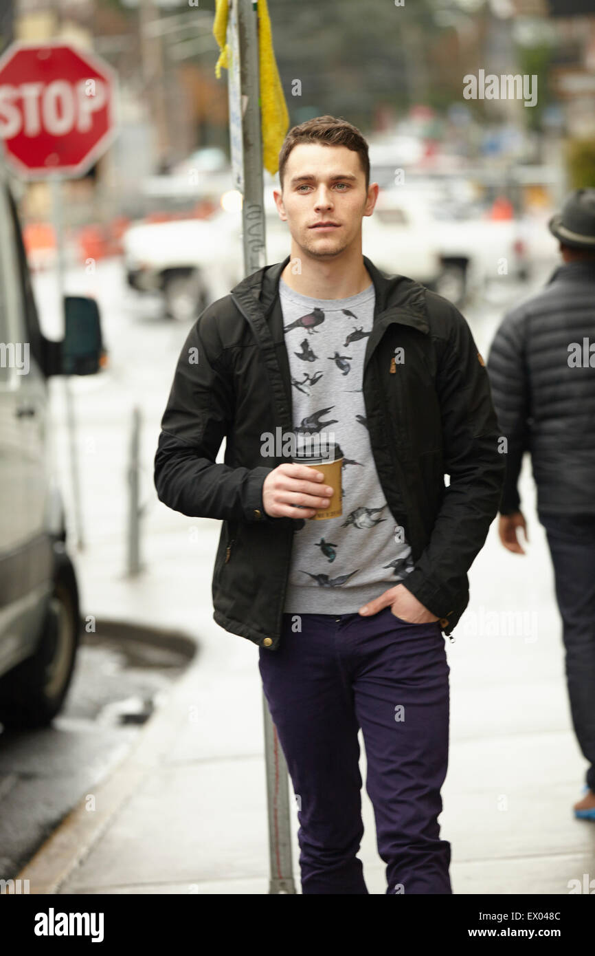 Man walking side view low angle hi-res stock photography and images - Alamy