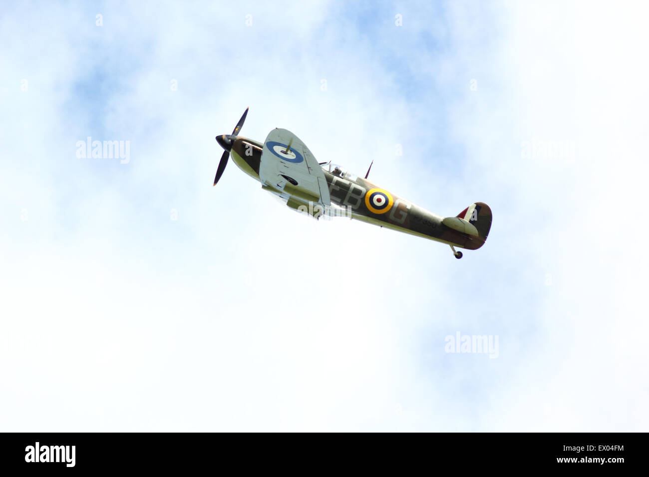 A spitfire aircraft performs a fly past at Chatsworth Country Fair ...