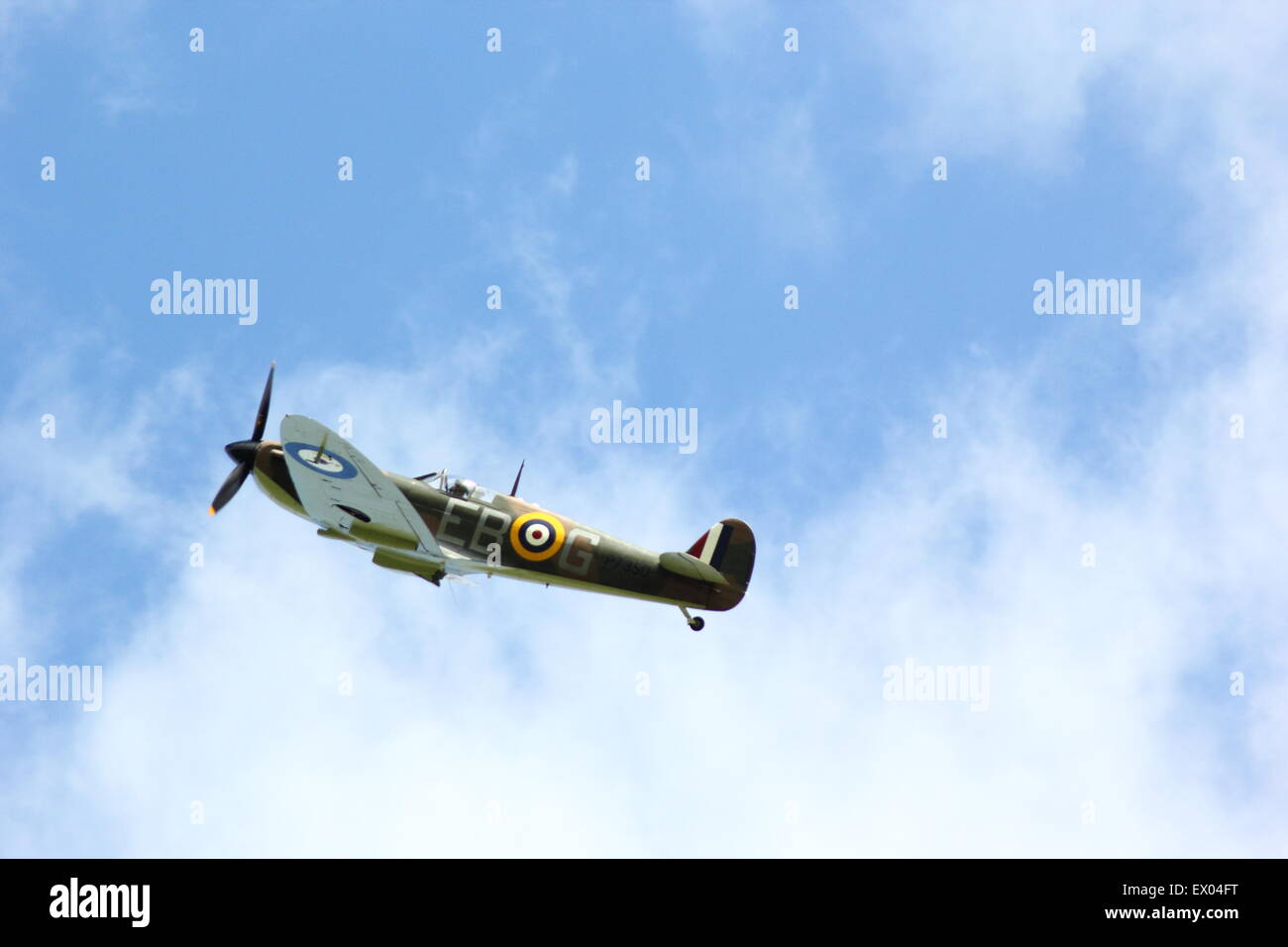A spitfire aircraft performs a fly past at Chatsworth Country Fair ...