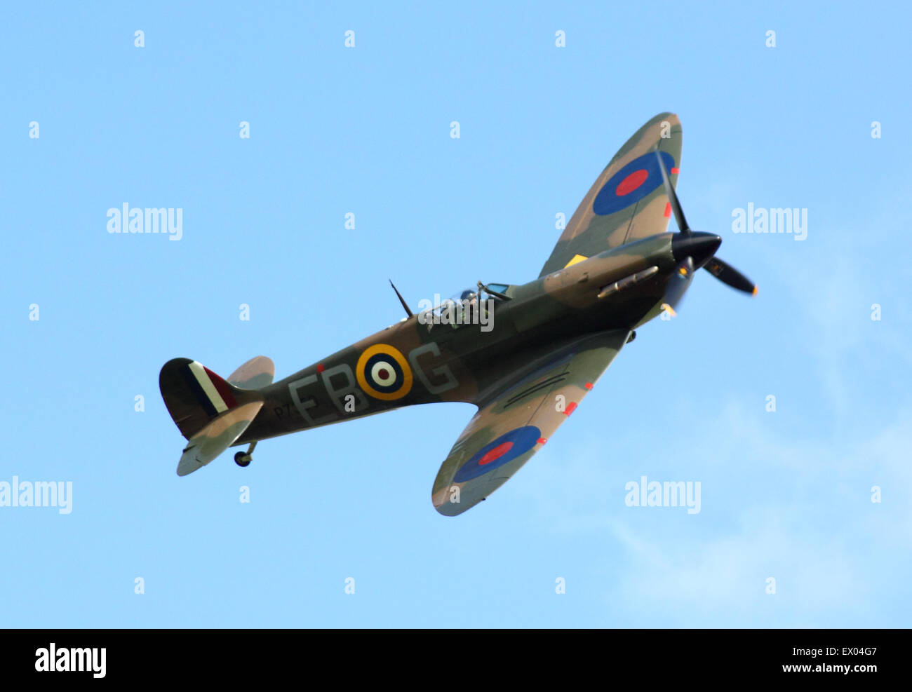 A spitfire aircraft performs a fly past at Chatsworth Country Fair ...