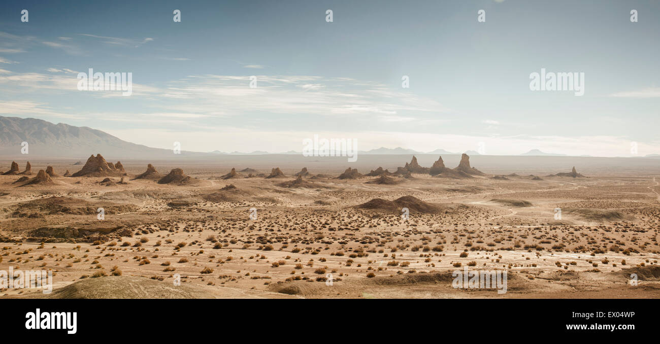 Panoramic view of Trona Pinnacles, Trona, California, USA Stock Photo ...