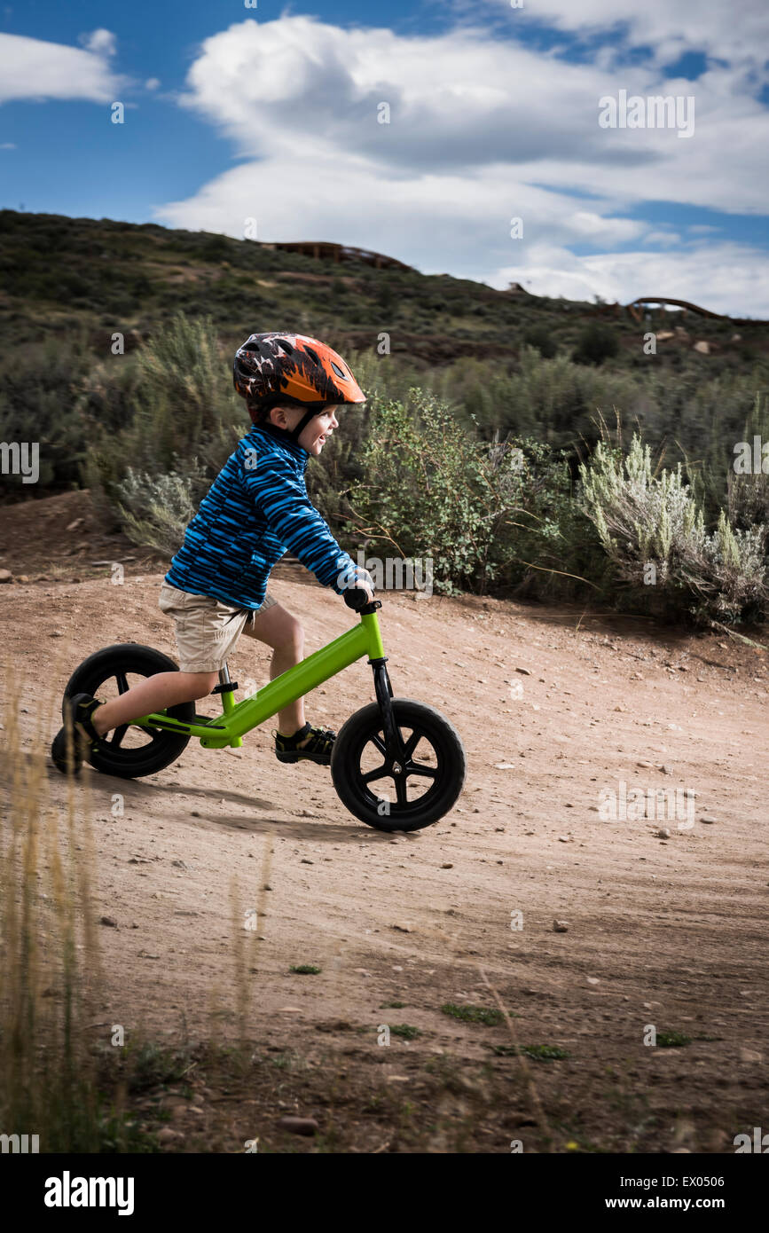 Toddler cycling, Trailside Bike Park, Park City, Utah, USA Stock Photo ...