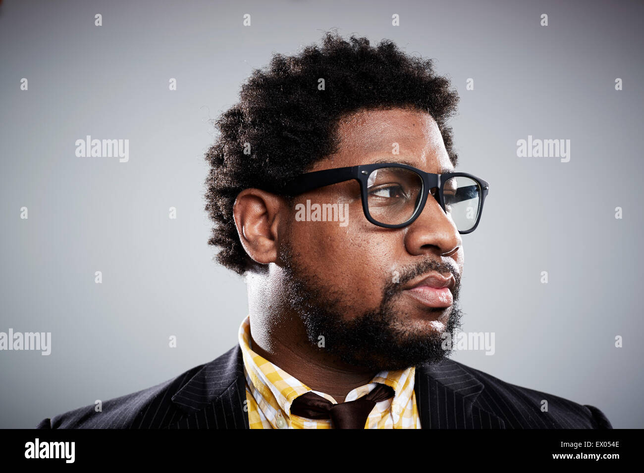 African american man looking sideways hi-res stock photography and ...