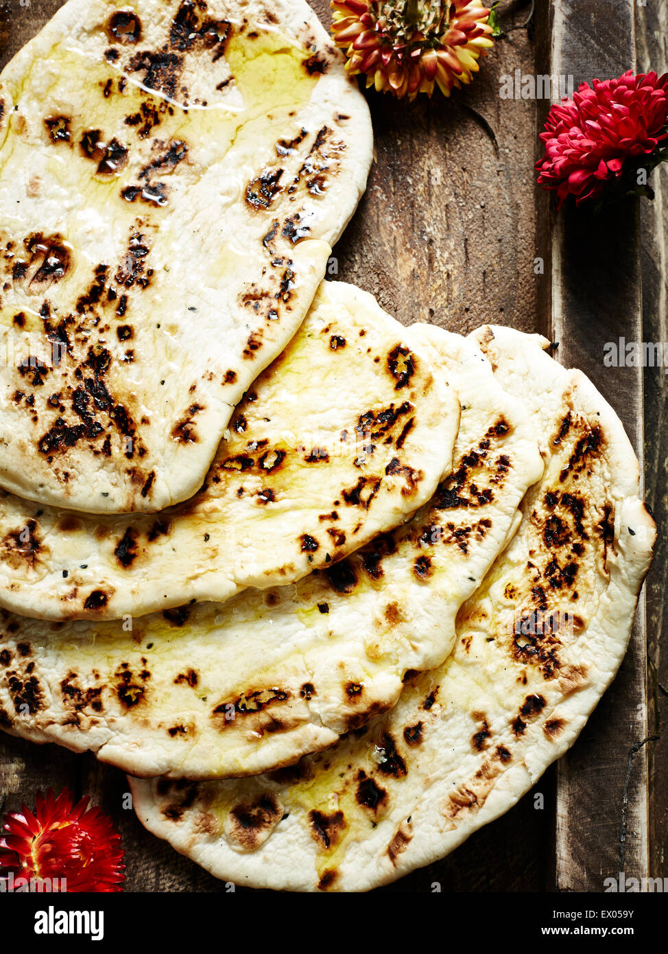 Still life with North Indian nan bread Stock Photo - Alamy