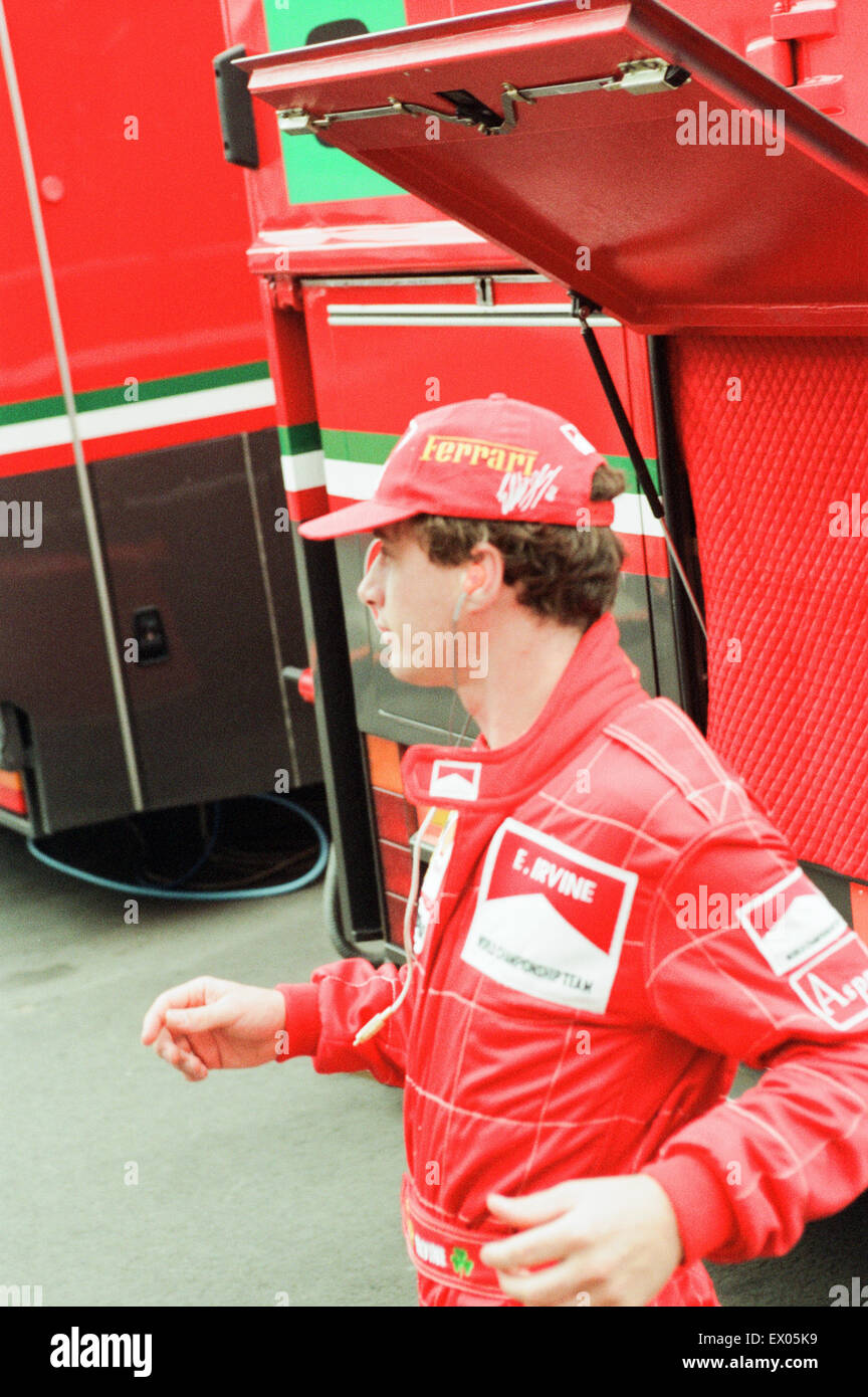 Eddie Irvine, Ferrari Motor Racing Driver, pictured at Qualifying ...