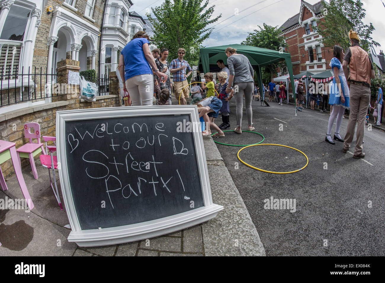Welcome to our street party sign with a spelling mistake and a letter ...