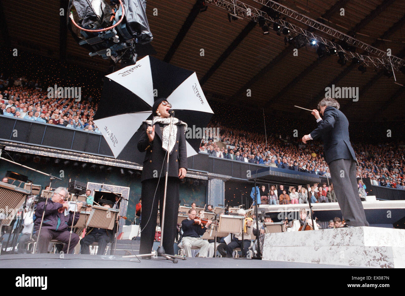 Shirley Bassey performing at the Cor World Choir concert at Cardiff ...