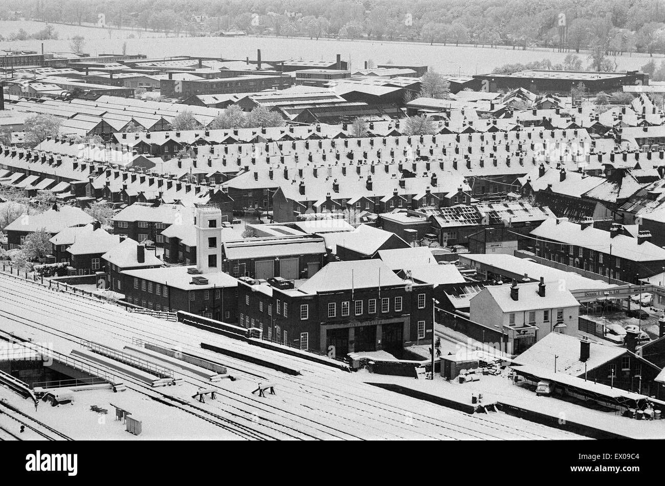 Snow scenes in Reading, Berkshire, seen from Western Tower. December ...