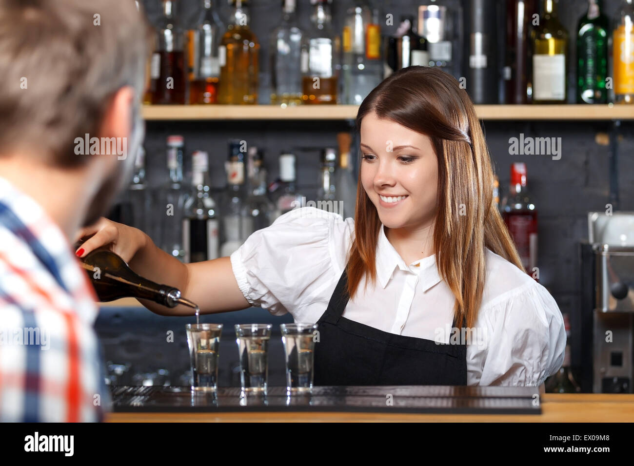 Female bartender at work Stock Photo - Alamy