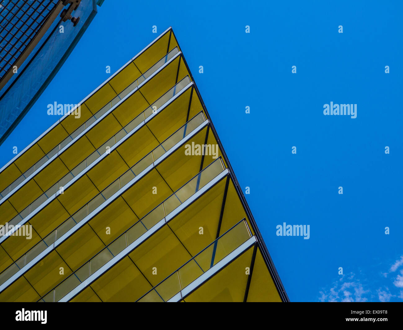 Bright yellow architecure in London with very tight angles and corners ...