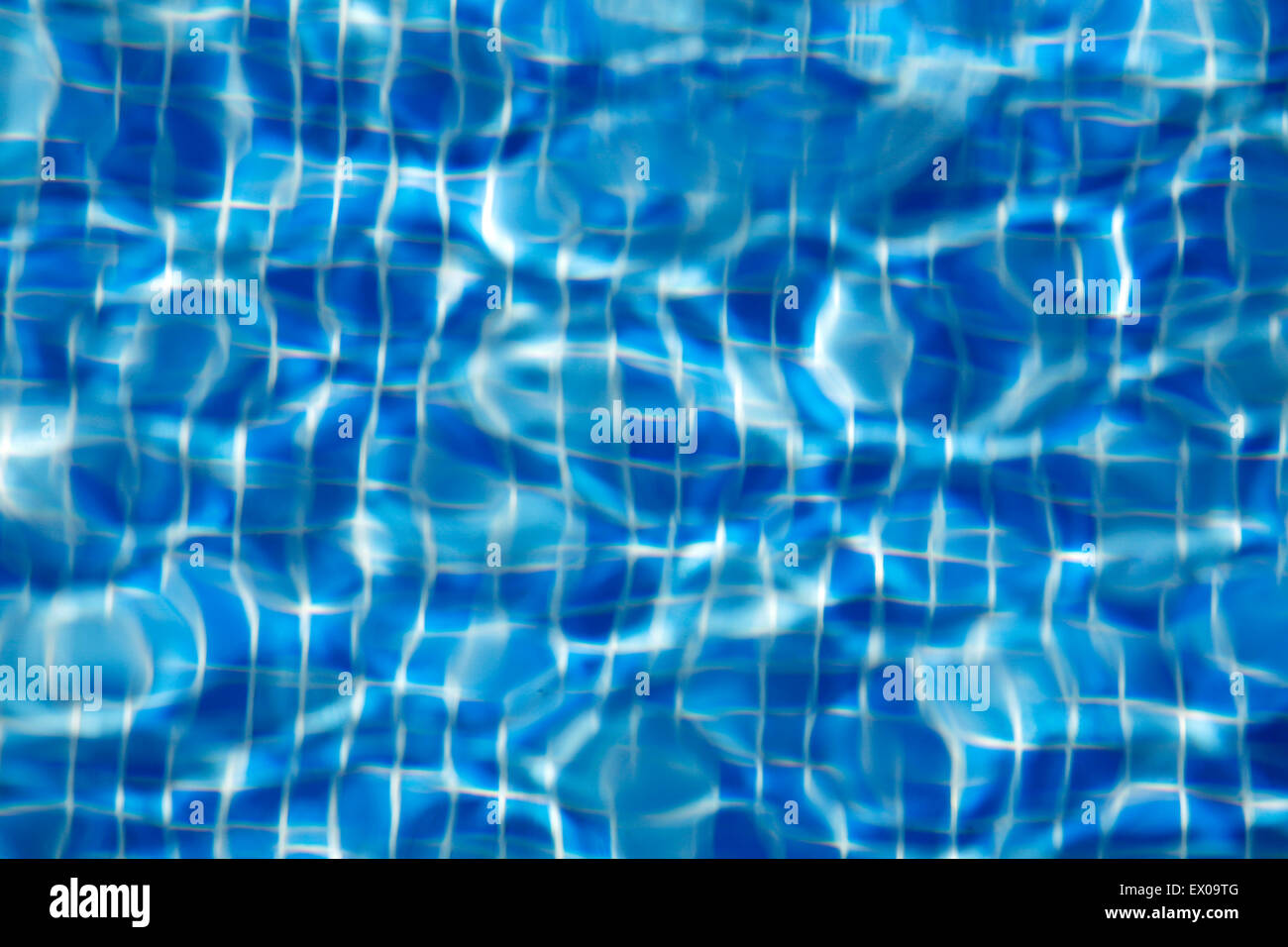 Beautiful azure turquoise colored clear transparent pool water out of ...