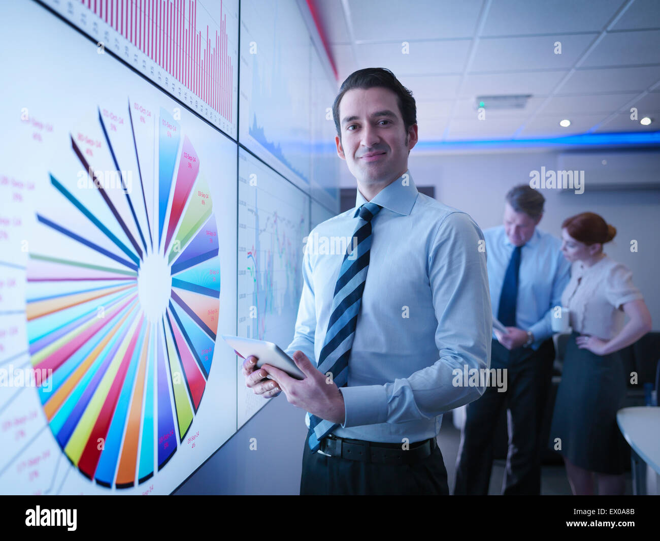 Business Meeting Graphs On Screen High Resolution Stock Photography and ...