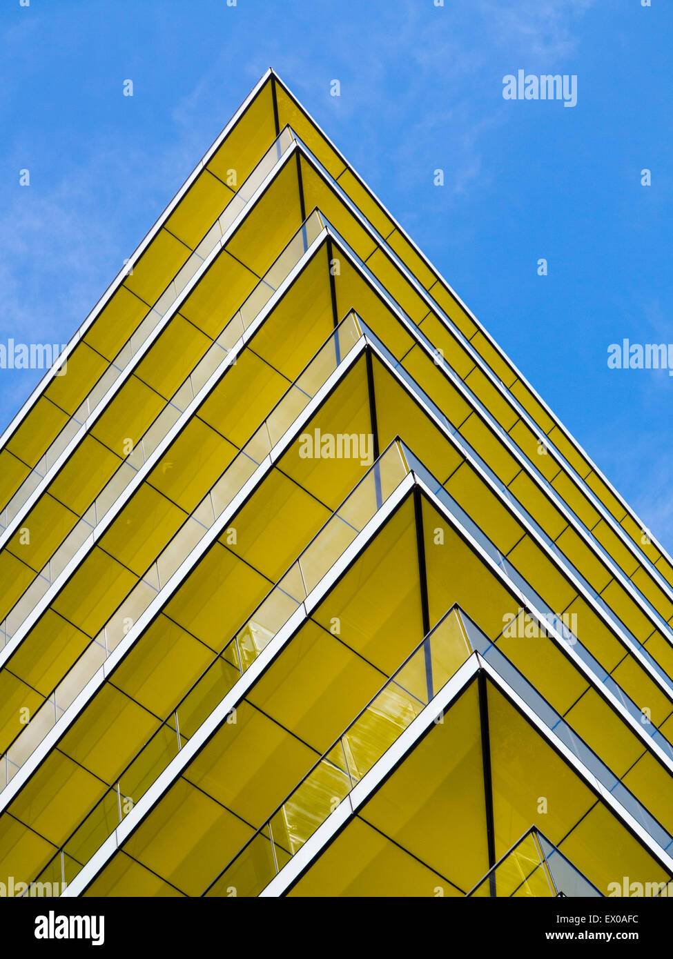 Bright yellow architecure in London with very tight angles and corners ...