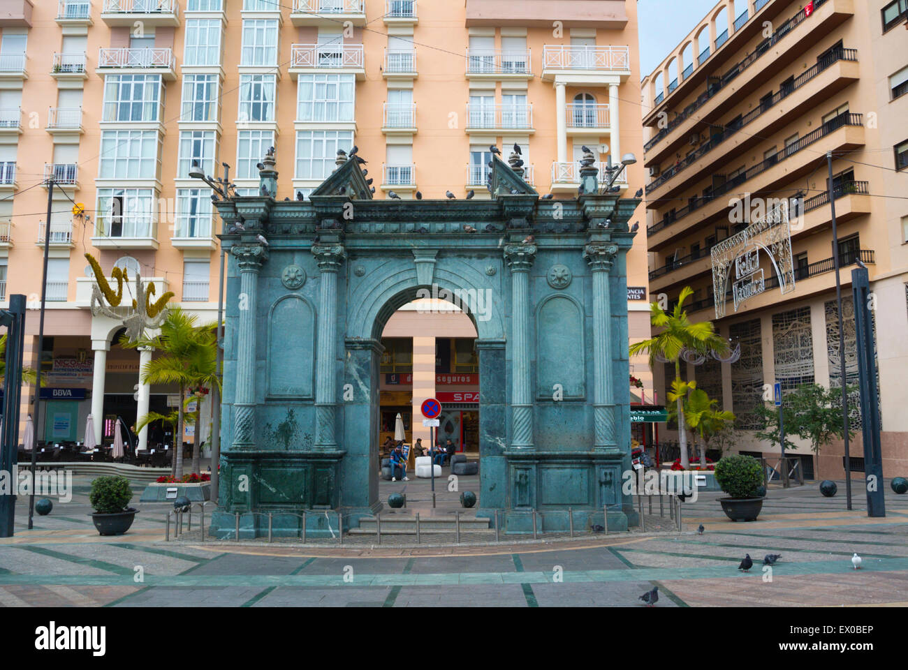 Triumphal arch, Plaza de los Reyes, main square, Ceuta, Spanish enclave ...