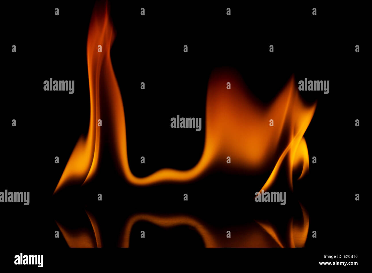Fire flames isolated on black background Stock Photo - Alamy