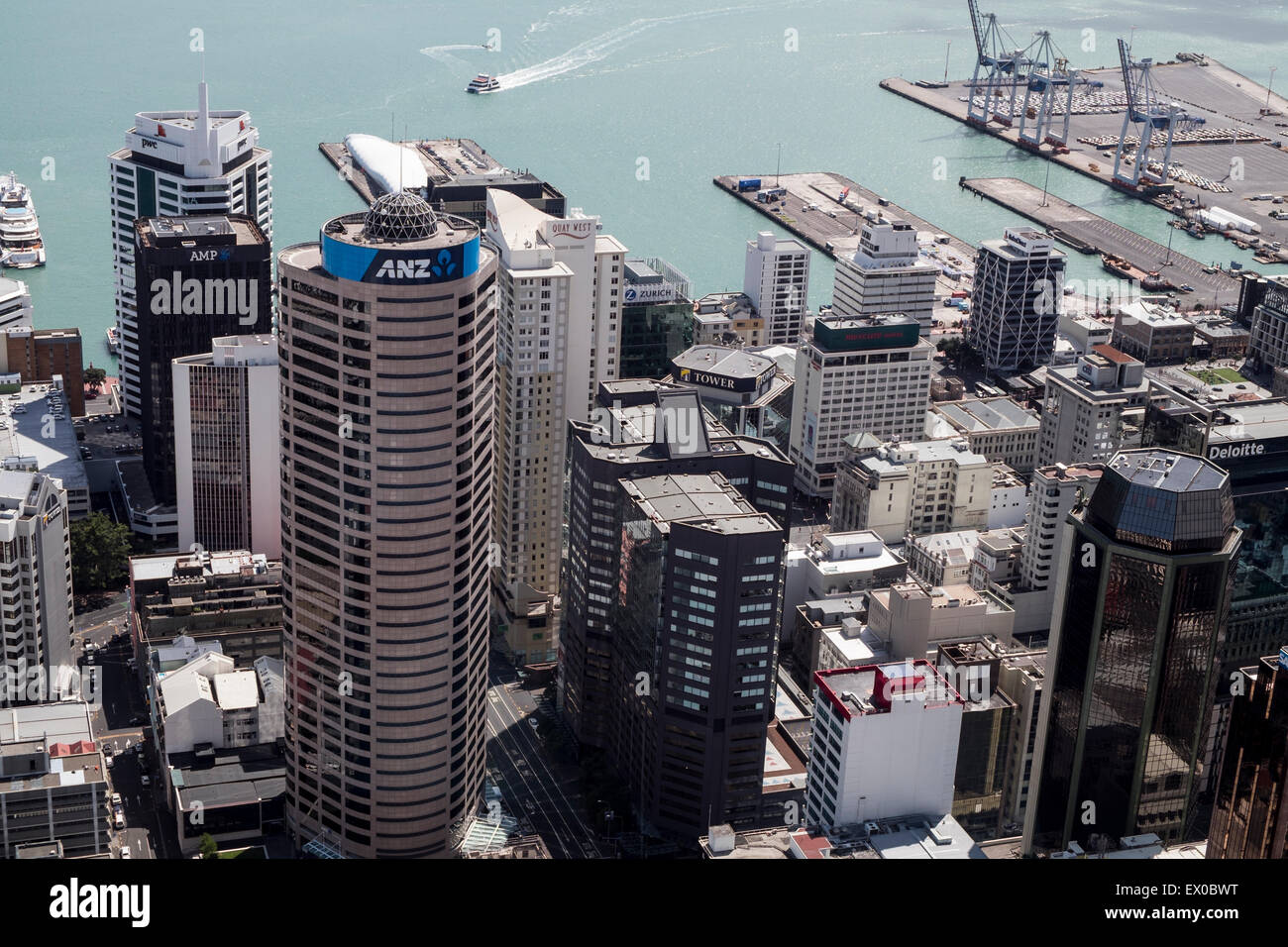 Looking out over Auckland city from the observation floor in the ...