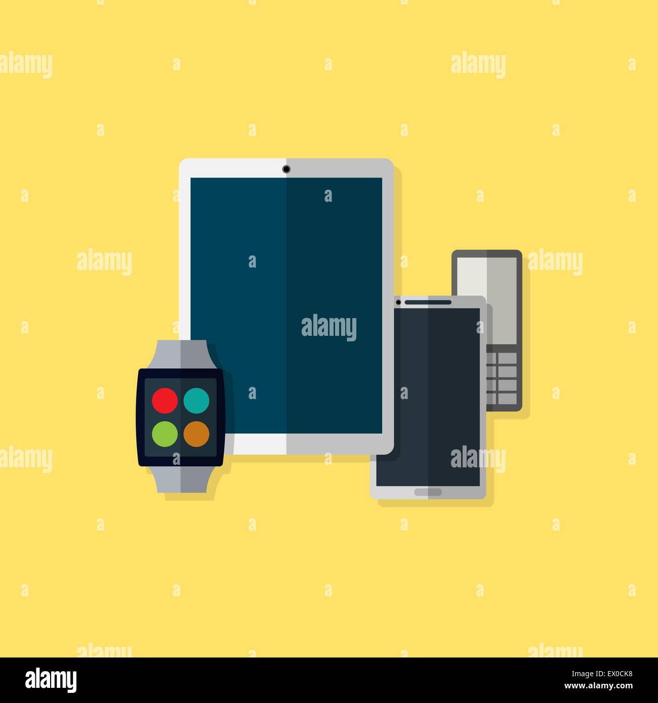 Vector illustration of gadget icons. Flat style Stock Vector Image ...