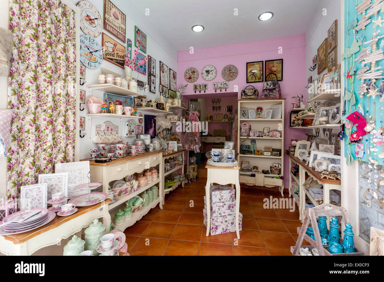 Greece crete rethymnon shopping street hi-res stock photography and ...