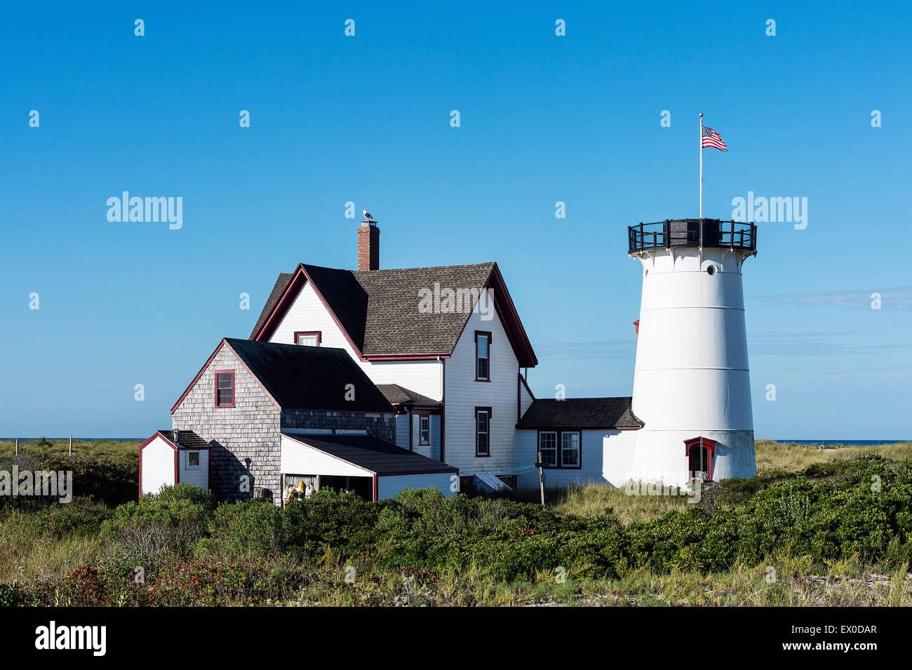 Stage Harbor Lighthouse, Chatham, Cape Cod, Massachusetts, USA. Also ...