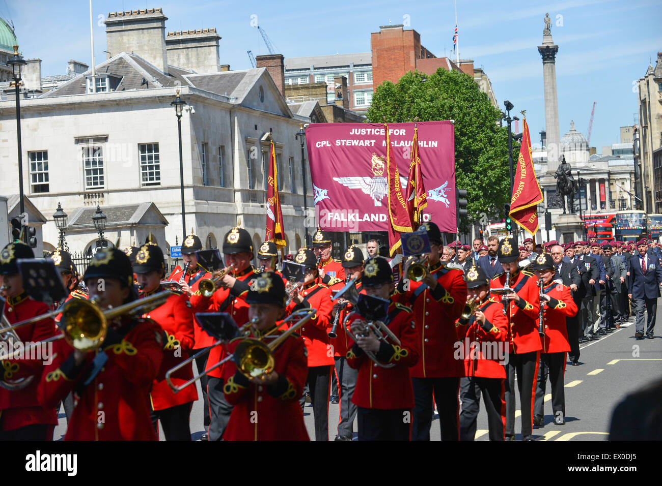 A march takes place on Whitehall to campaign to recognise Falklands ...