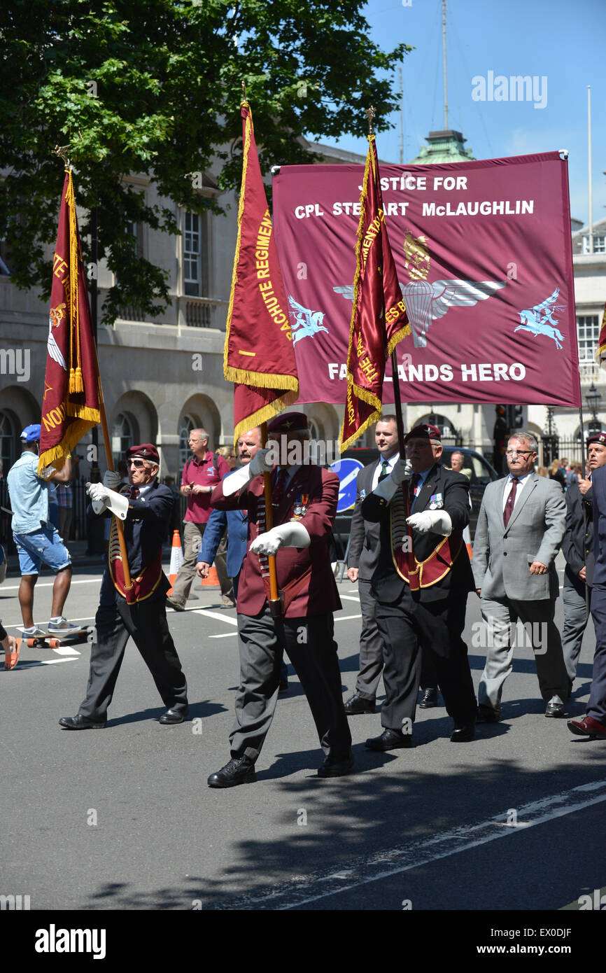 A march takes place on Whitehall to campaign to recognise Falklands ...