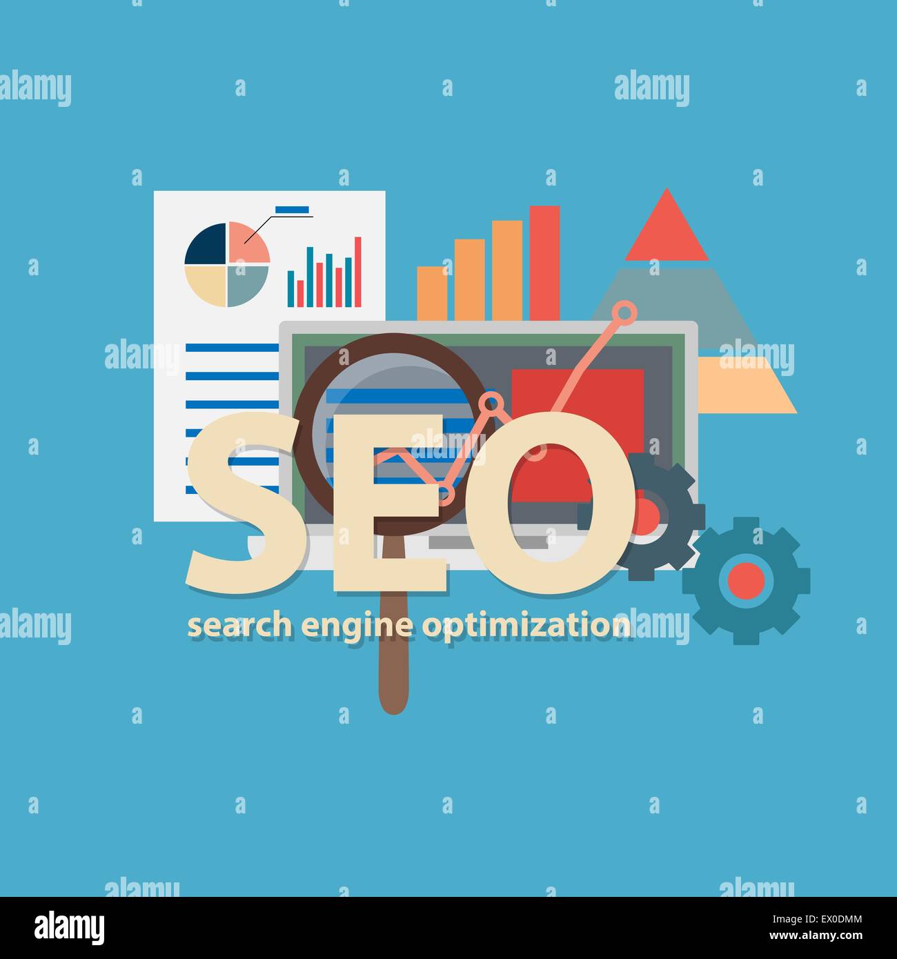 Computer magnifying glass bulb Stock Vector Images - Alamy