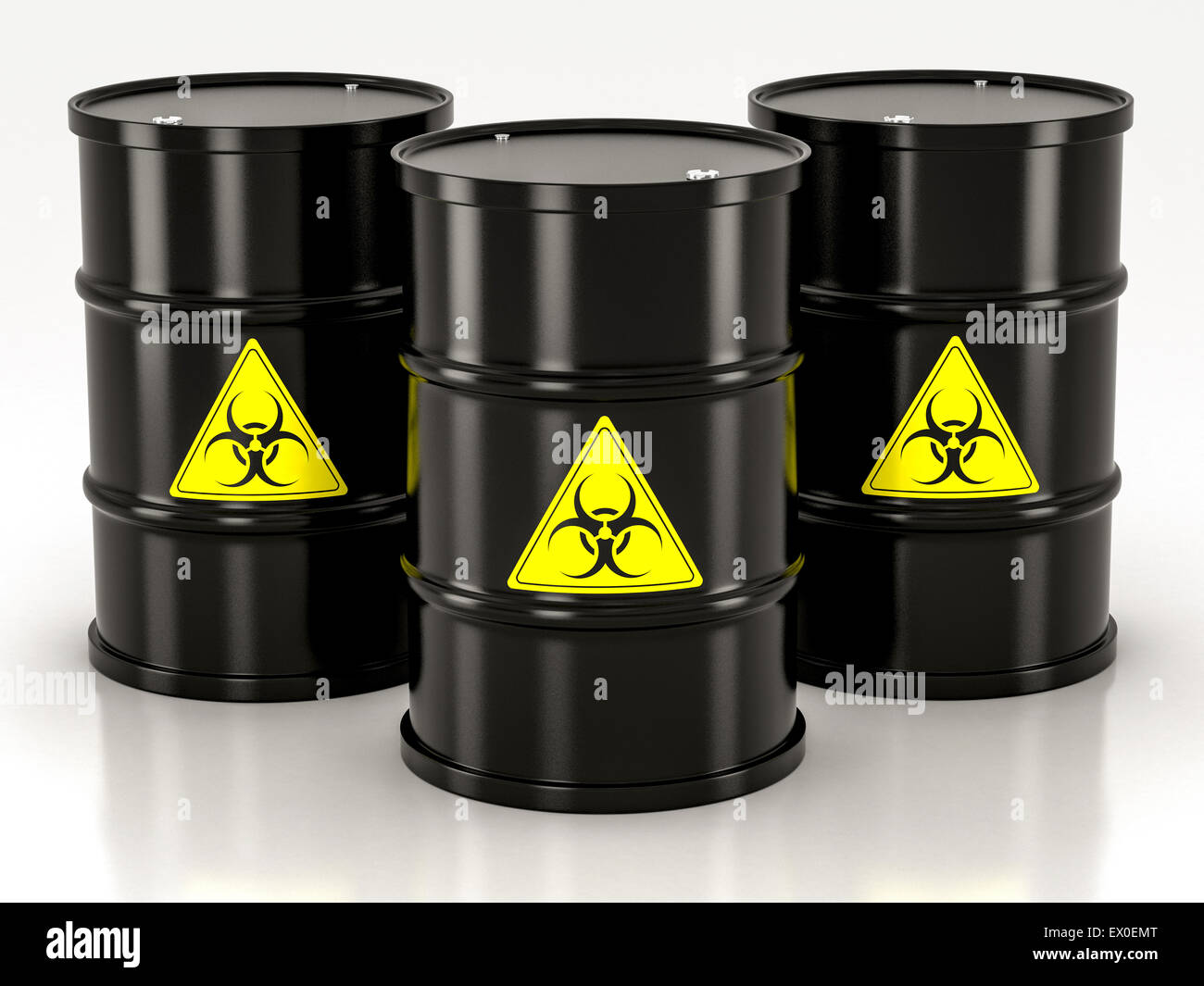 black biohazard barrel on a white background Stock Photo - Alamy