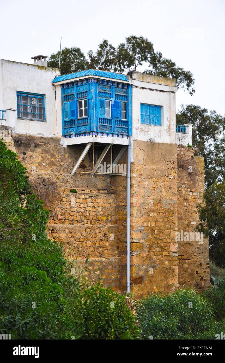 A house with a blue color in Tunisia Stock Photo - Alamy