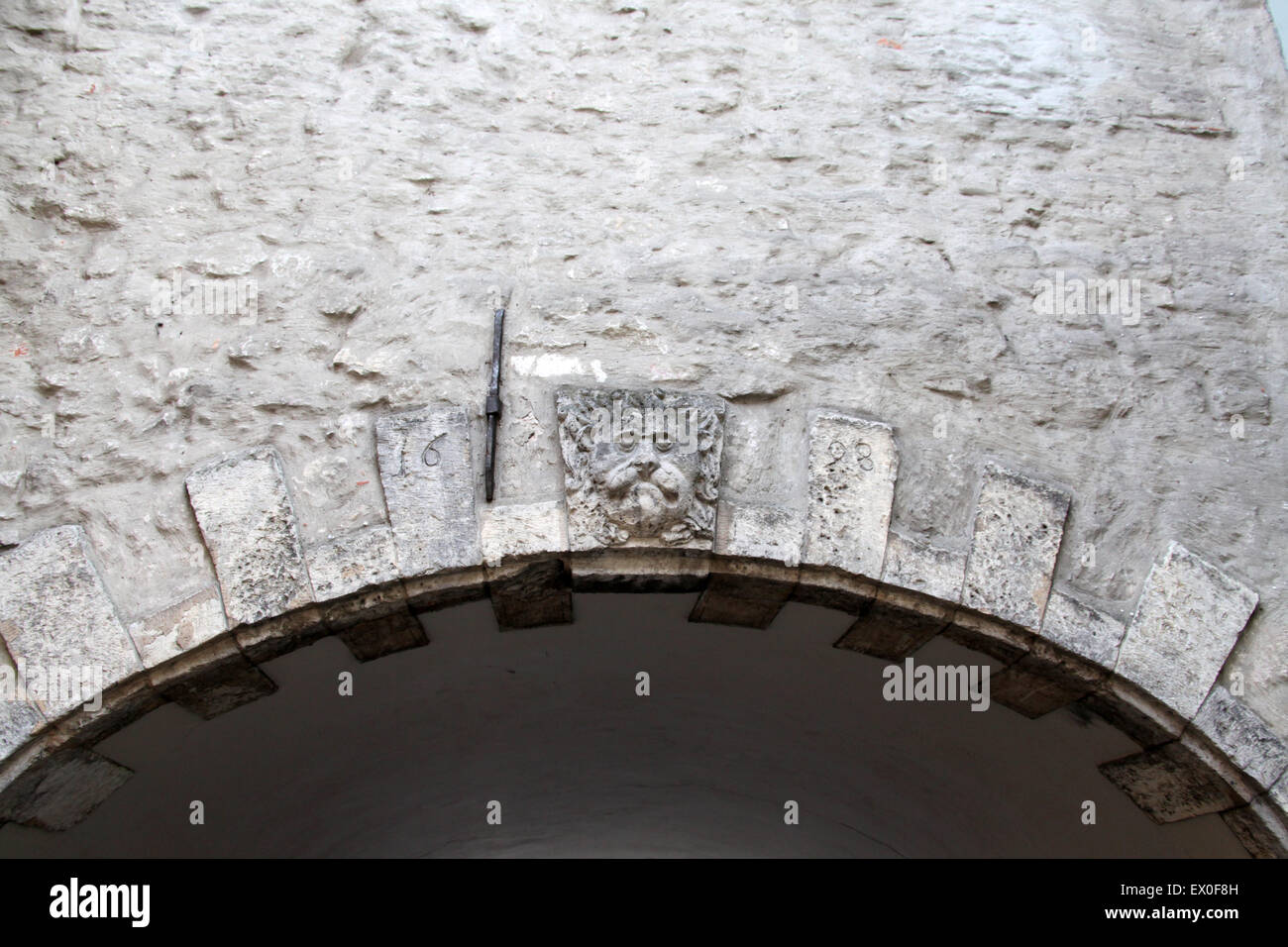 The historic Swedish Gate in Riga dated 1698 Stock Photo - Alamy
