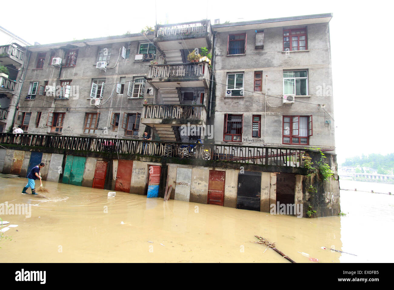 Nanping, China's Fujian Province. 3rd July, 2015. The ground floor of a ...