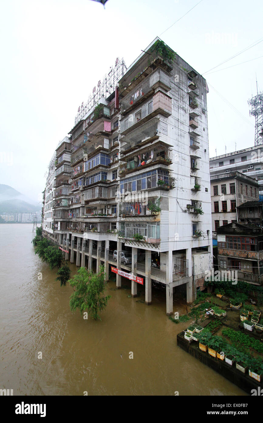 Nanping, China's Fujian Province. 3rd July, 2015. The ground floor of a ...