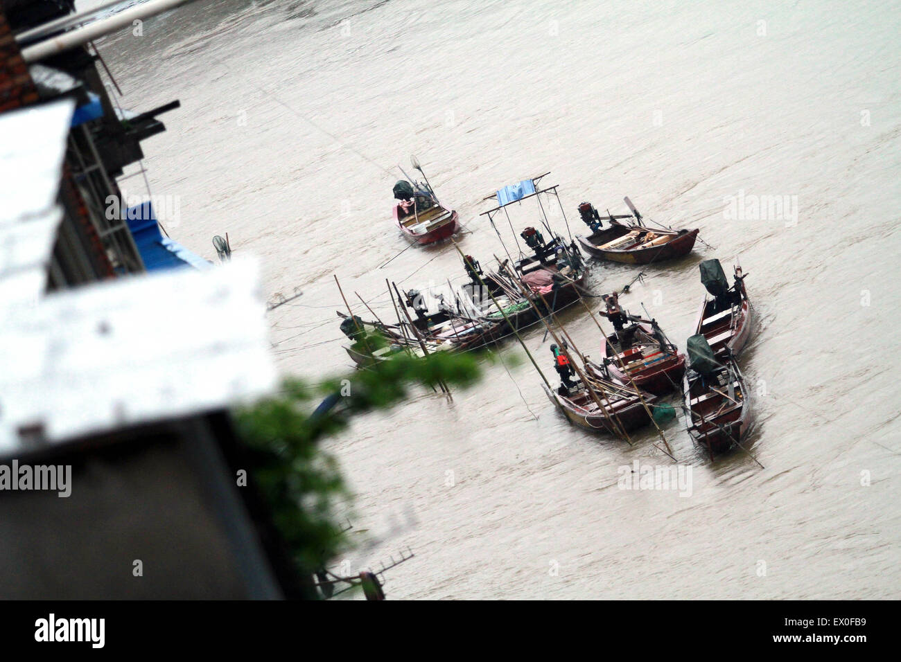 Nanping, China's Fujian Province. 3rd July, 2015. Fishermen transfer ...