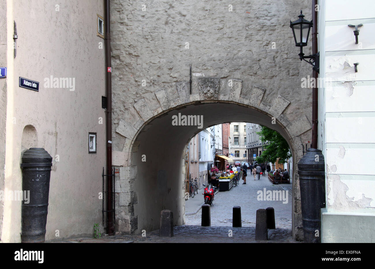 The historic Swedish Gate in Riga dated 1698 Stock Photo - Alamy