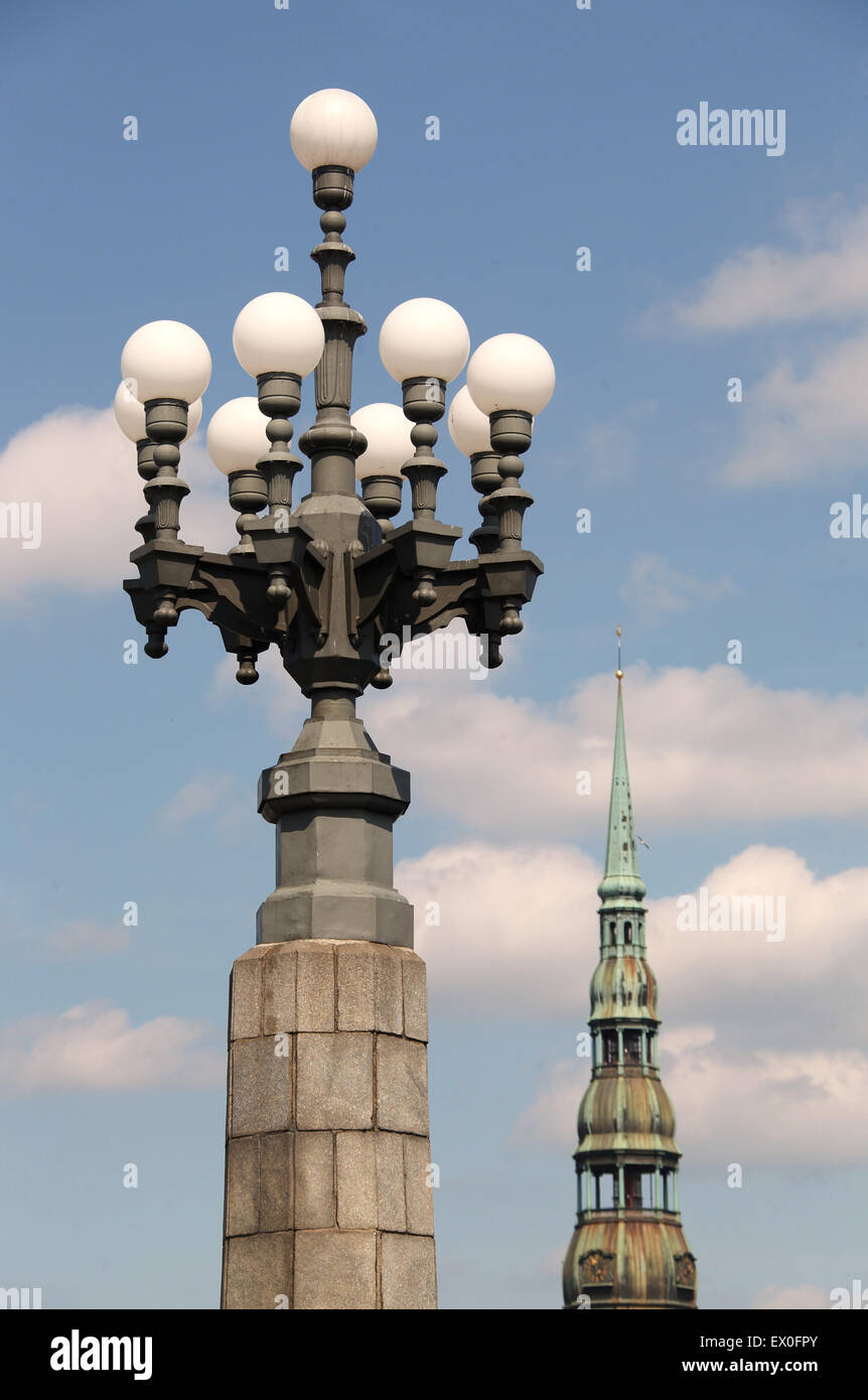 Soviet Era Lamps in Riga on the Stone Bridge Stock Photo - Alamy