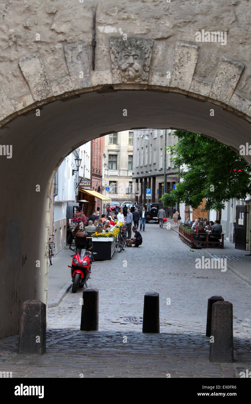 The historic Swedish Gate in Riga dated 1698 Stock Photo - Alamy