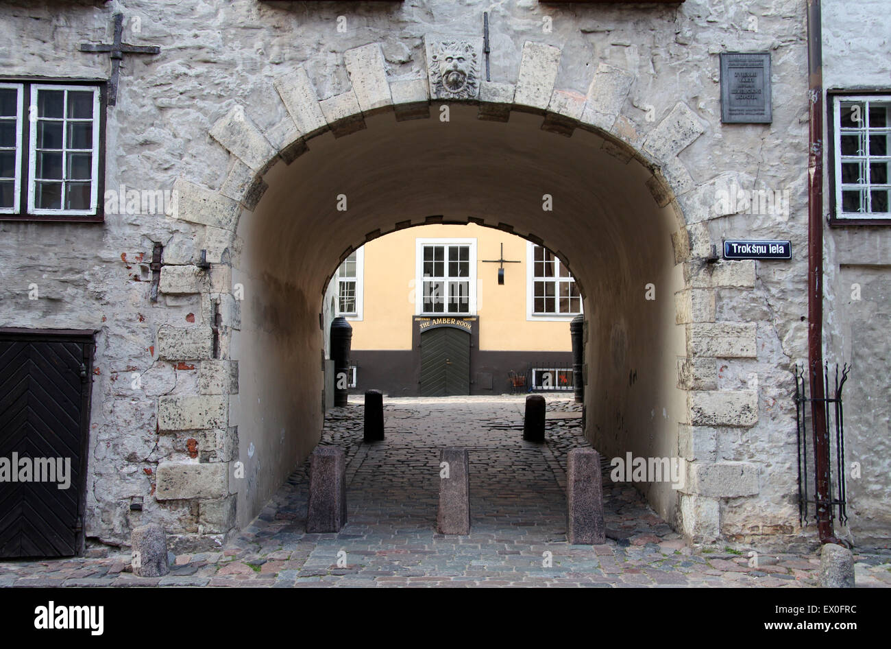 The historic Swedish Gate in Riga dated 1698 Stock Photo - Alamy