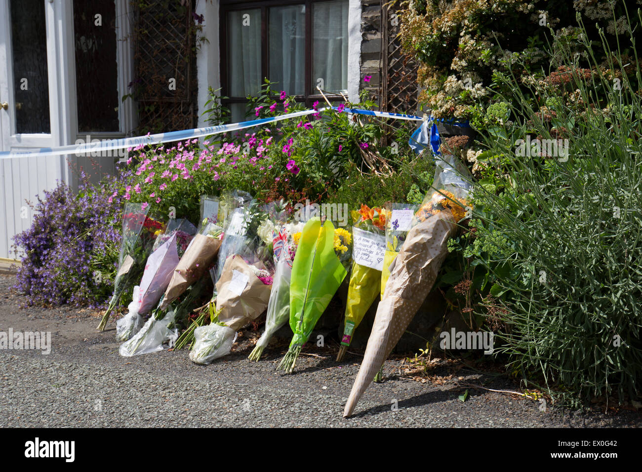 Crime murder flowers floral tribute hi-res stock photography and images ...