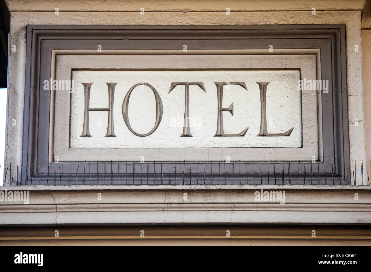 A Hotel sign in a European city Stock Photo - Alamy