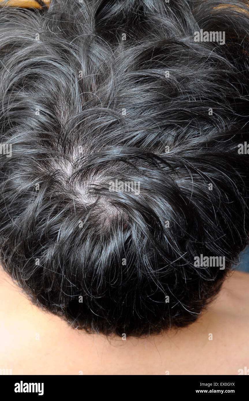Top of brown hair head Stock Photo - Alamy