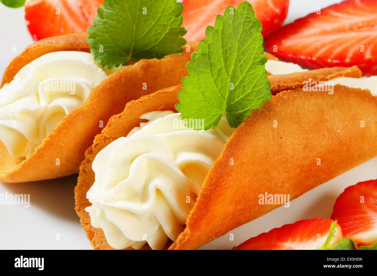 Czech cream-filled gingerbread cookies (Stramberk ears) with fresh ...