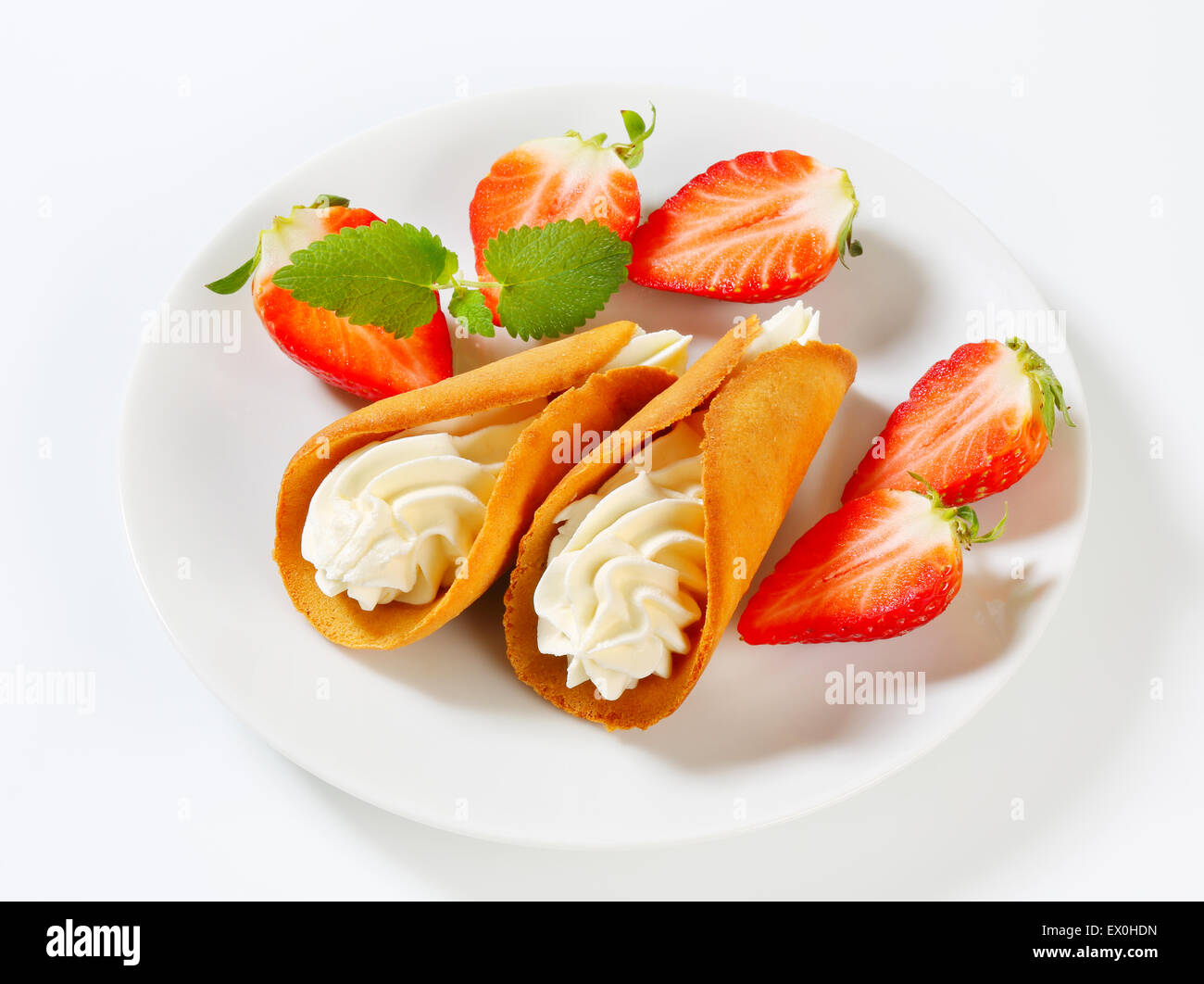Czech cream-filled gingerbread cookies (Stramberk ears) with fresh ...