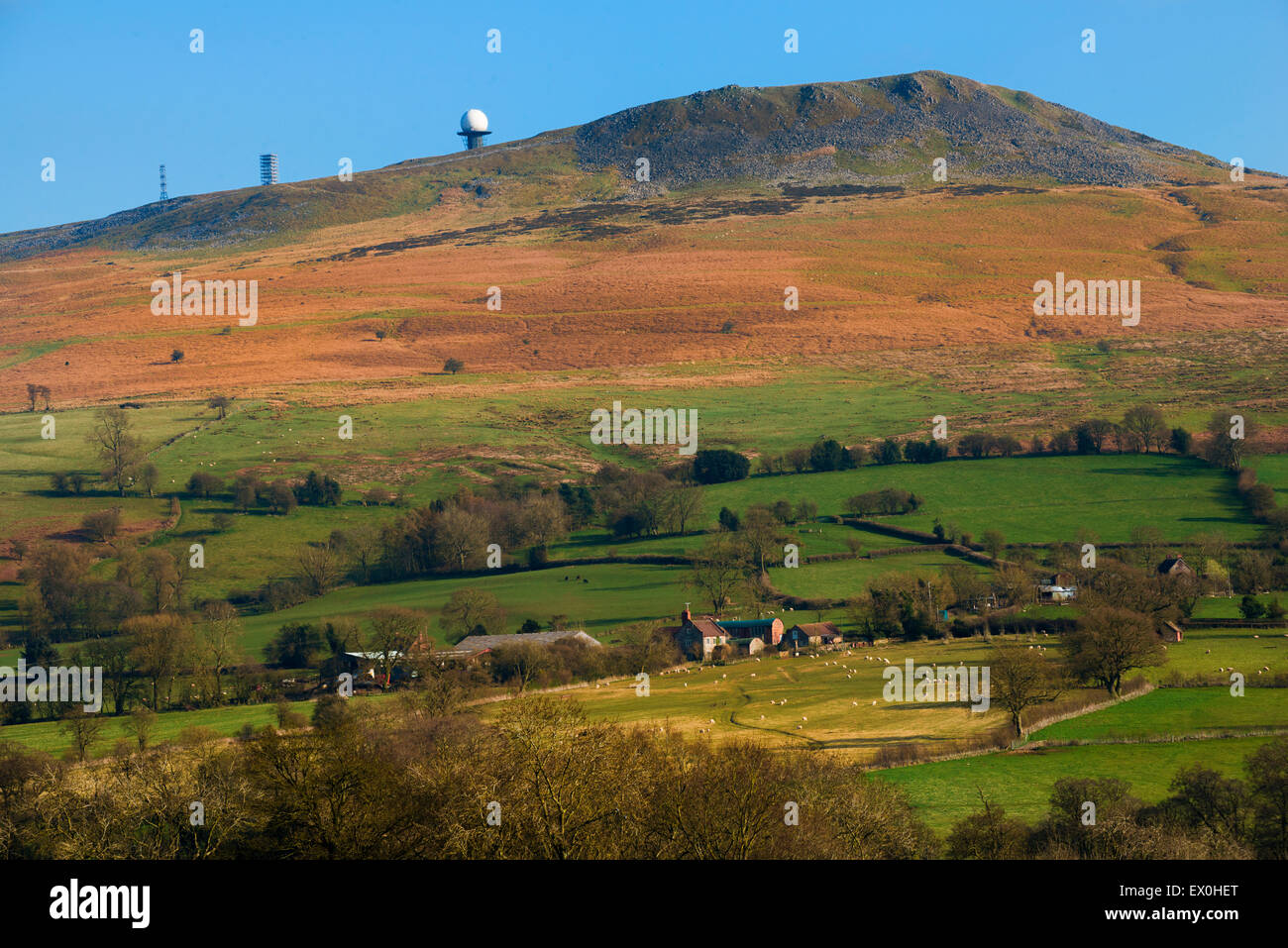 Titterstone Clee Hill in spring, Shropshire, England Stock Photo - Alamy