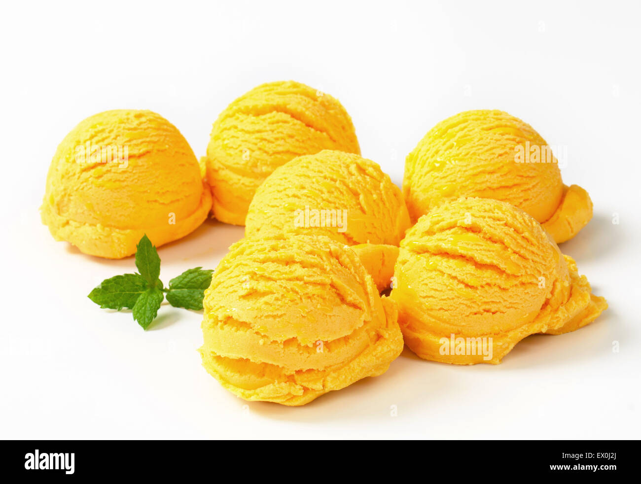 Scoops of yellow ice cream Stock Photo - Alamy