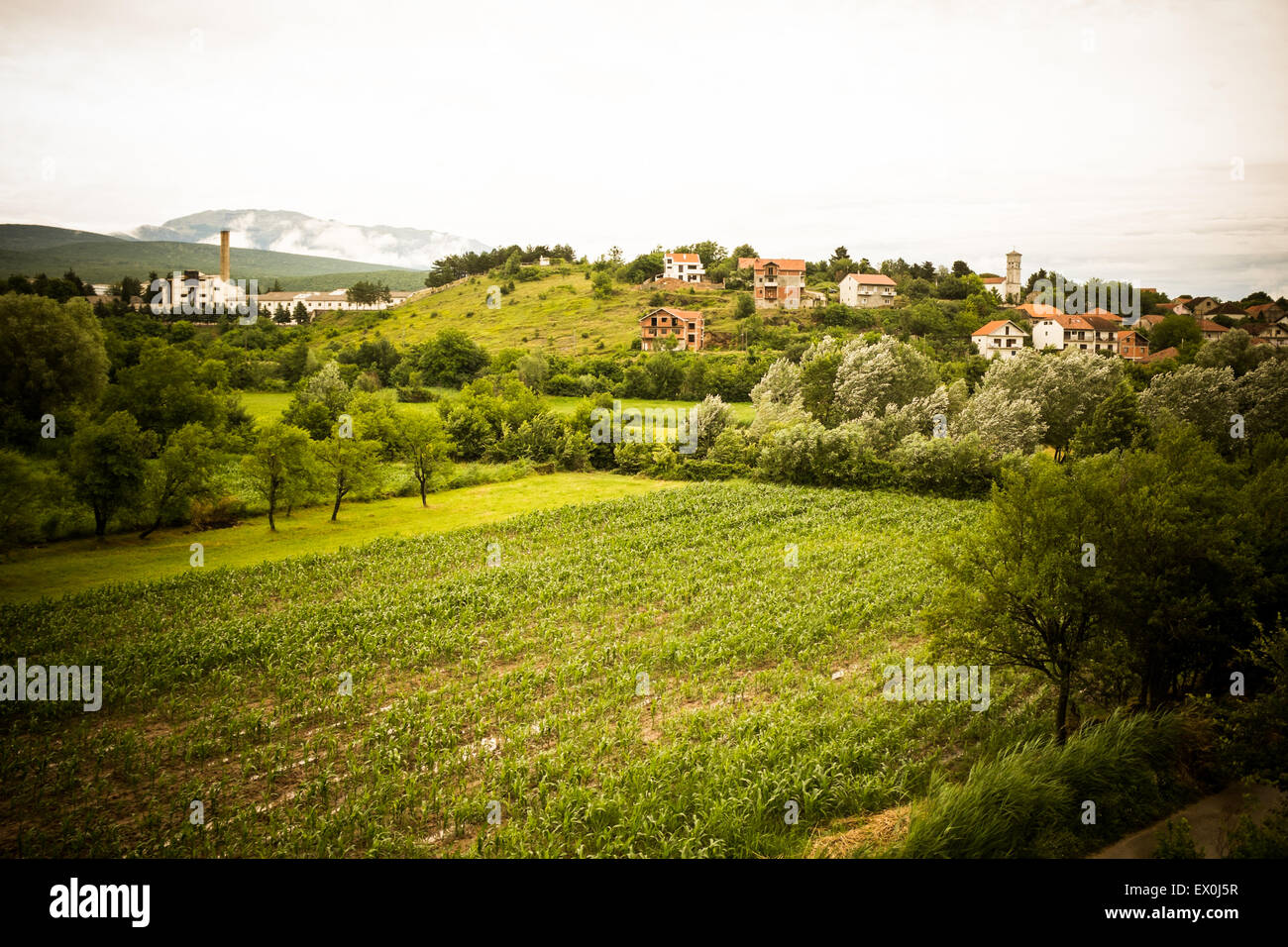 Croatian town on a hill along the Budapest-Split train line Stock Photo ...