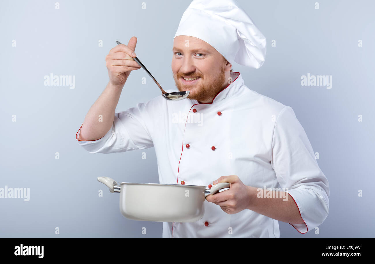 Professional chef tasting food hi-res stock photography and images - Alamy