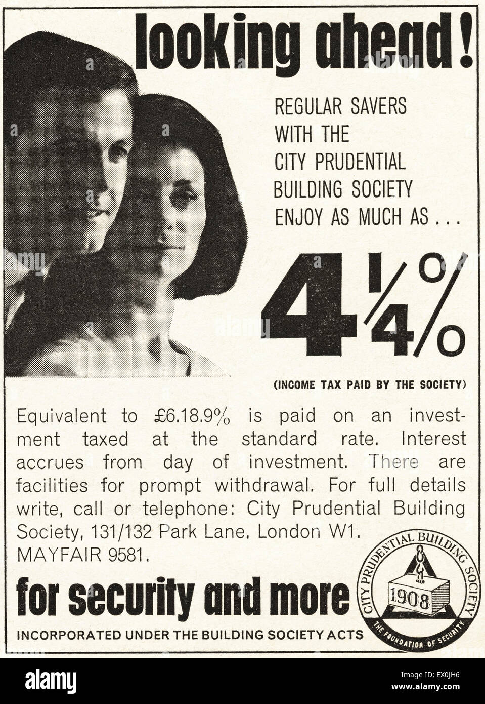 1960s advertisement circa 1964 magazine advert for City Prudential ...