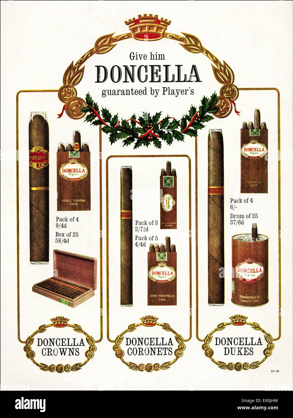 1960s advertisement circa 1964 magazine advert for Player's Doncella ...
