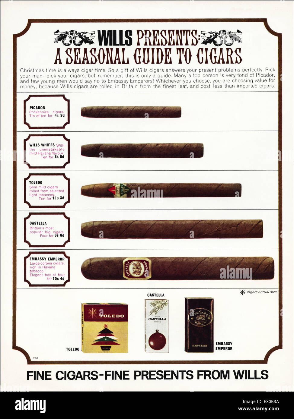 1960s advertisement circa 1964 magazine advert for Wills cigars as ...