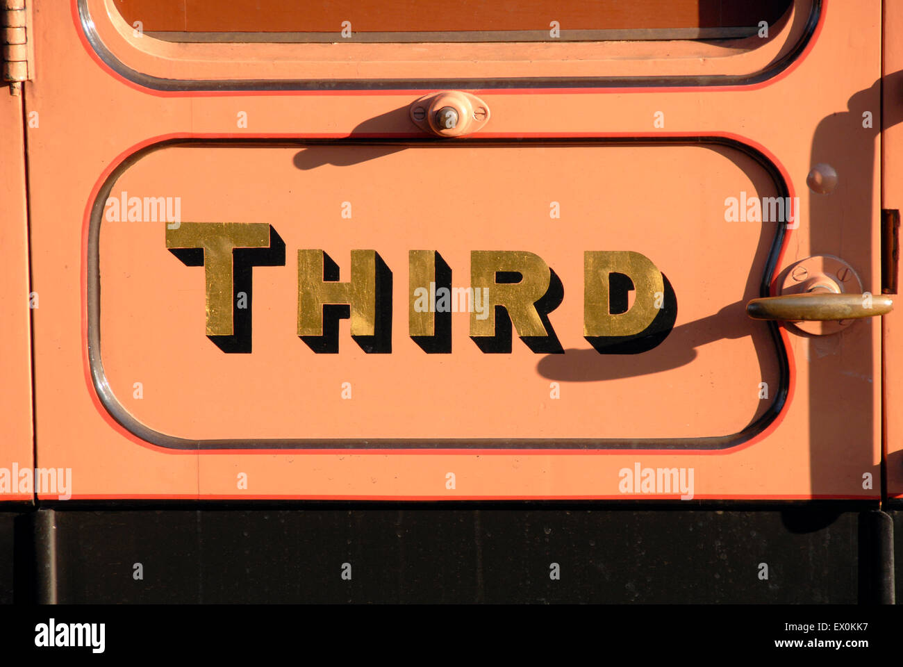 Sign 'Third' on railway carriage door Stock Photo - Alamy