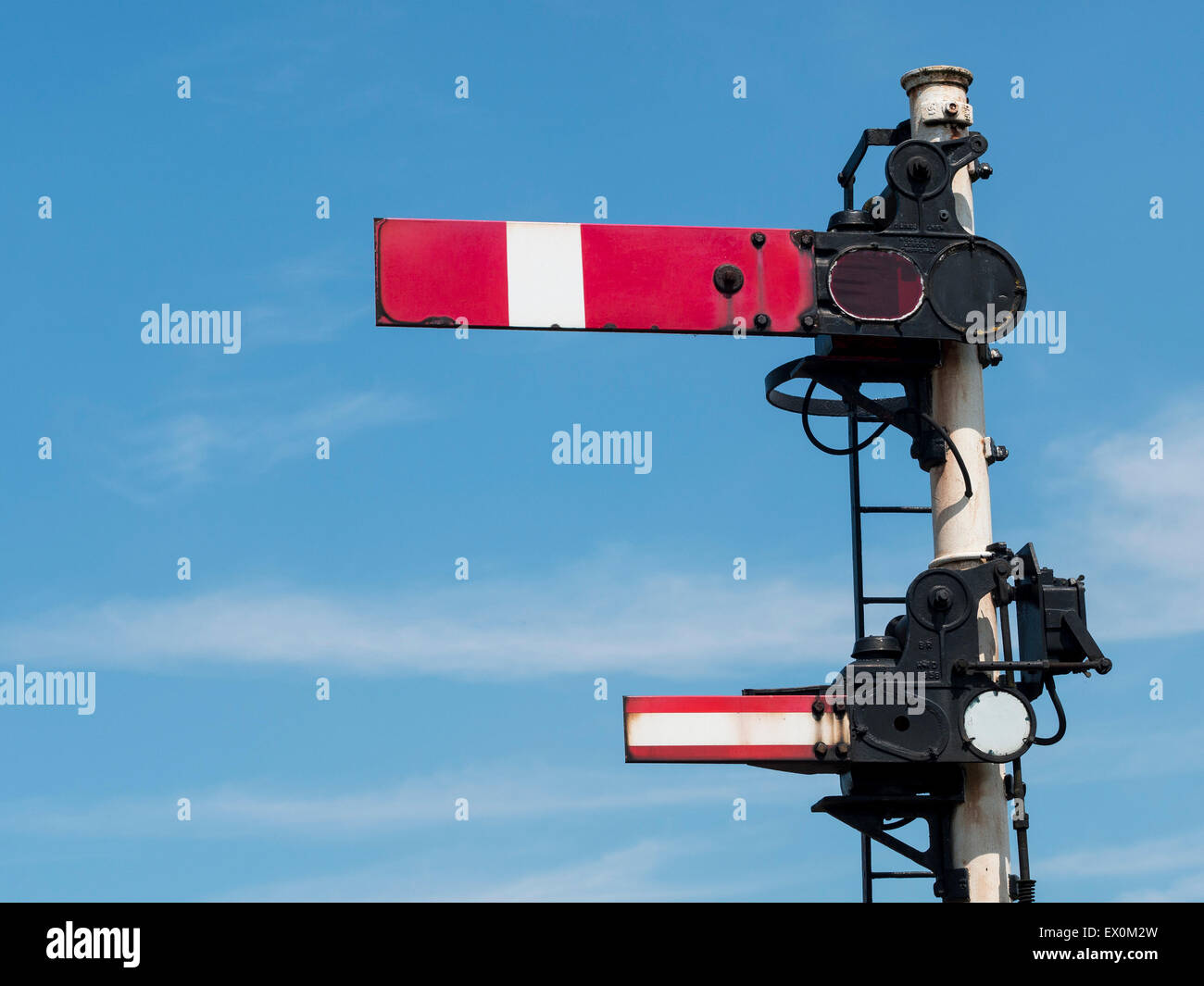 vintage track signals,at the Great Central Railway,Loughborough station ...